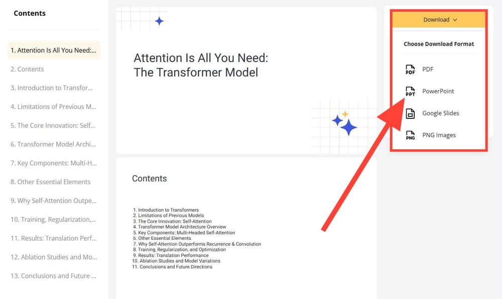 How to Convert Word Document to PowerPoint in One Click with AI
